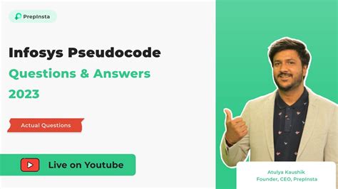 infosys pseudo code questions and answers 2023 youtube
