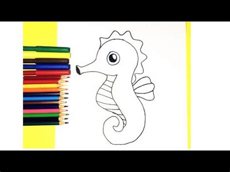 Como Dibujar Un Caballito De Mar Fácil Paso a Paso YouTube