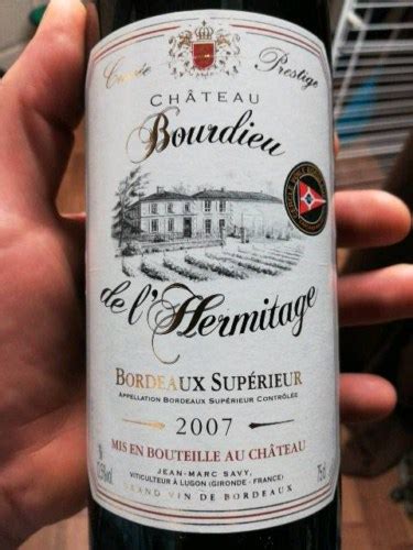 Château Bourdieu de l Hermitage Cuvée Prestige Bordeaux Supérieur