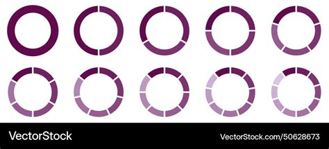 Circles Divided Diagram Graph Icon Pie Vector Image