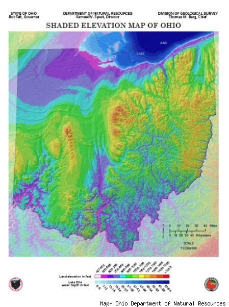 Ohio Map Elevation Map Map
