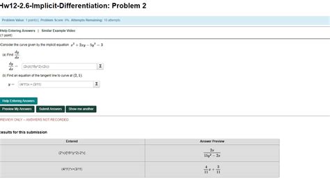 solved consider the curve given by the implicit equation