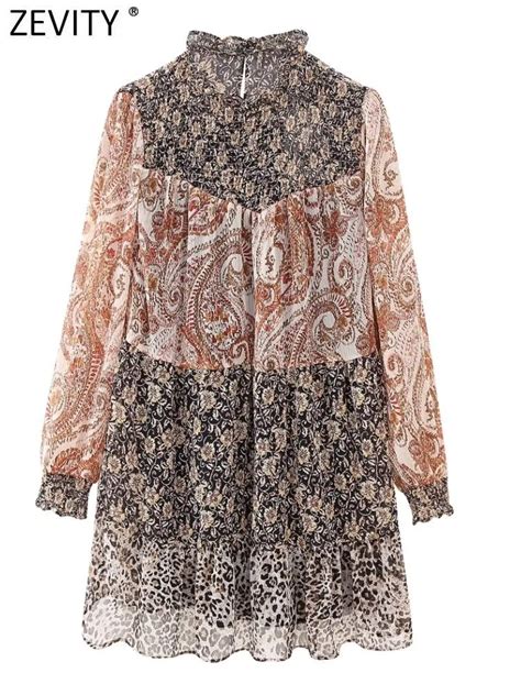 Zevity Minivestido Plisado Con Estampado Floral Para Mujer Traje