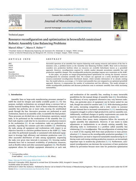 pdf resource reconfiguration and optimization in brownfield constrained robotic assembly line
