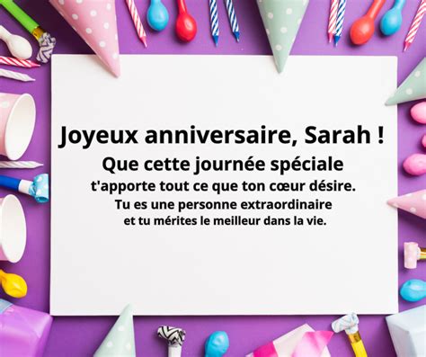 Texte Pour Dire Joyeux Anniversaire Sarah Texte Pour Dire