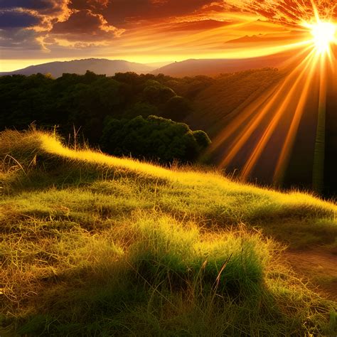 Beautiful Sunrise Scenery Hoizon Sunshine Sun Rays Creative Fabrica