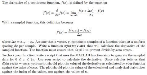 solved the derivative of a continuous function f x is