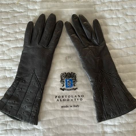 Portolano Accessories Portolano Aldoeivo Gray 0 Leather Gloves