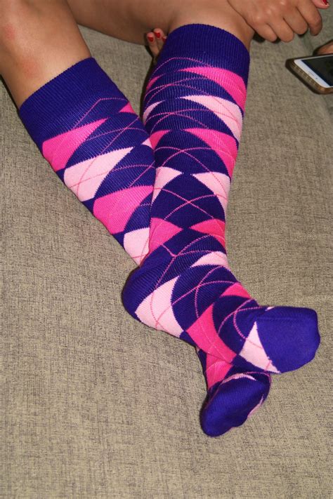 Pinkpurple Argyle Socks Argyle Socks Womens Knee High Socks White Knee High Socks