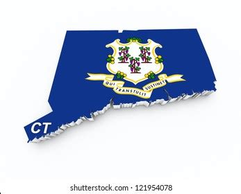 Shape 3d Connecticut Map Flag Isolated Stock Illustration 114347947