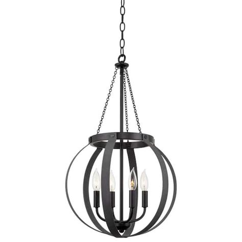 Kira Home Colette 60 Watt 4 Light Black Modern Chandelier No Bulb