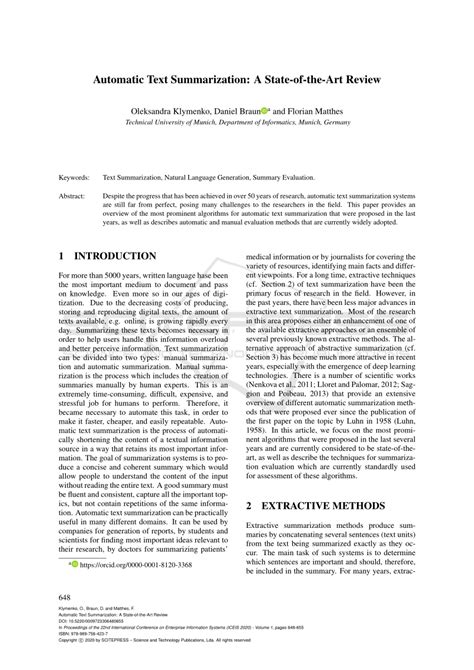 pdf automatic text summarization a state of the art review
