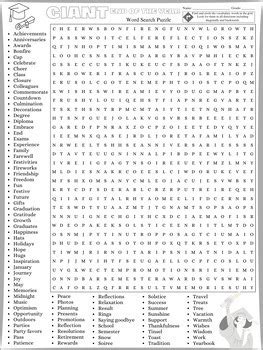 Giant End Of Year Word Search Puzzle Activity Worksheet No Prep Ela Summer