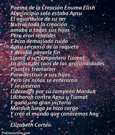 Cinco Mejores Poemas De La Creaci N Enuma Elish Poemas Online