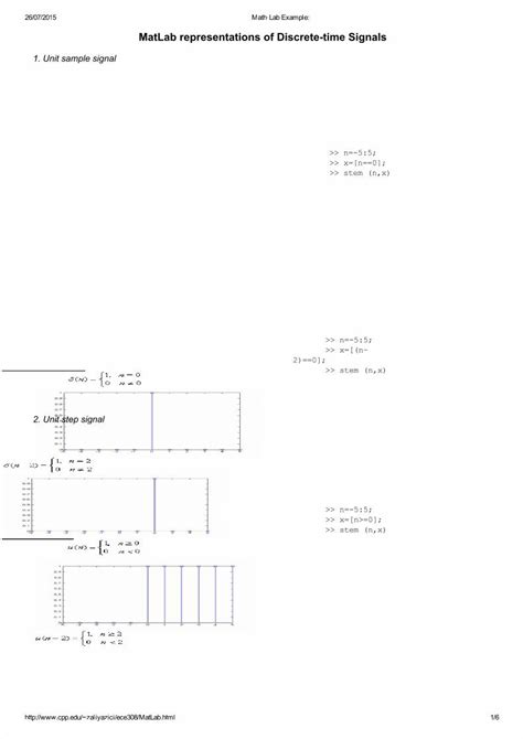 PDF MatLab Representations Of Discrete Time Signals Pdf DOKUMEN TIPS