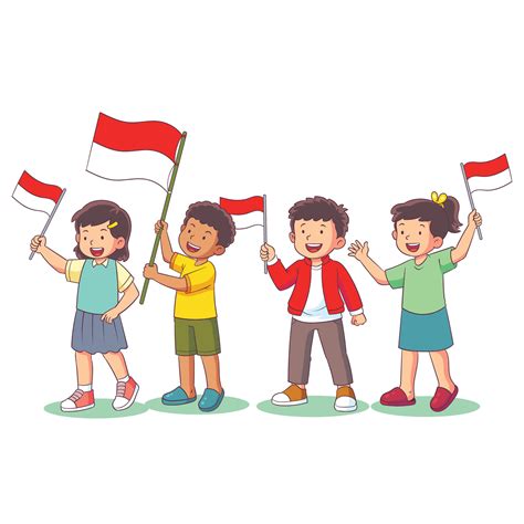 niños participación indonesio banderas 48081002 Vector en Vecteezy