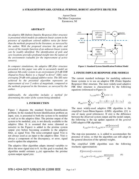 pdf a straightforward general purpose robust adaptive iir filter
