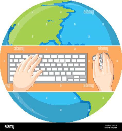 Hands Typing On Computer Keyboard Illustration Stock Vector Image Art