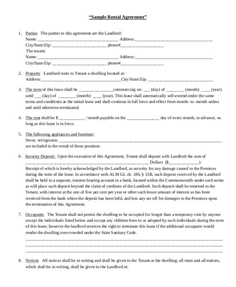 Rent Lease Form Printable Printable Forms Free Online