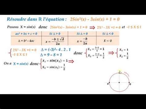 Équation trigonométrique du second degré TC YouTube