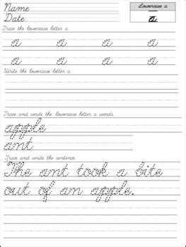 Cursive Handwriting Practice Pages By Teaching With Tara TPT