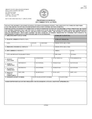 Fillable Online OF CORRECTIVE ACTION PROPOSED SCHEDULE Fax Email Print