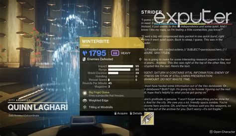How To Get Winterbite Exotic In Destiny 2 Stats Perks