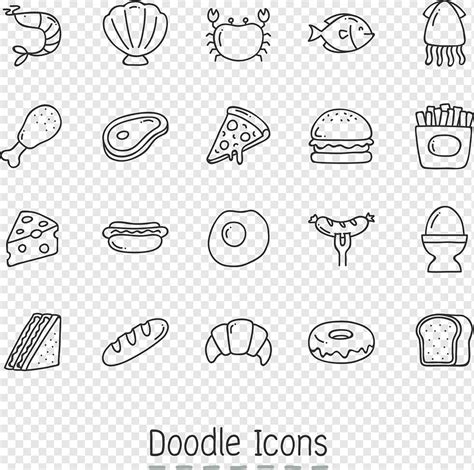 Doodle Food Icons Png Pngwing