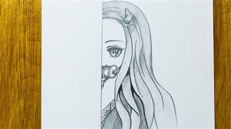 How To Draw Kamado Nezuko Half Face Easy Anime Drawing For Beginners