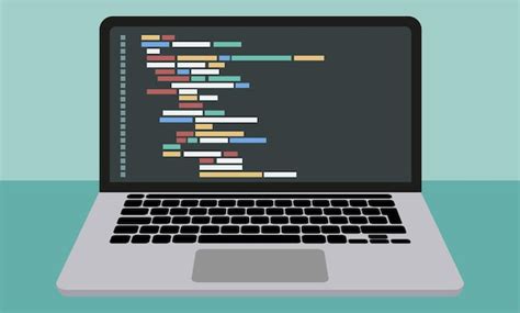 Premium Vector Coding And Programming Software On Window Laptop