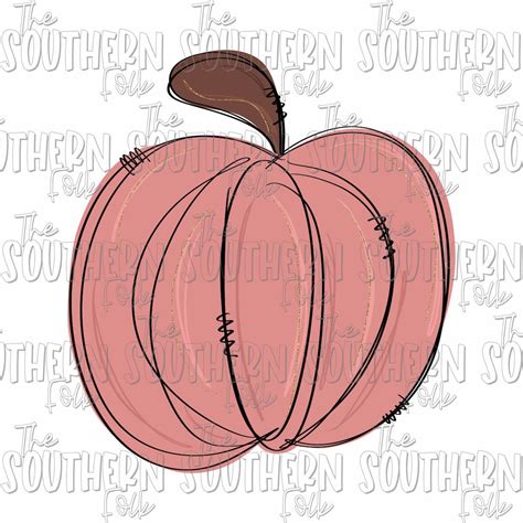 Hand Drawn Pink Pumpkin PNG File THE SOUTHERN FOLK How To Draw