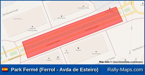 Park Fermé Ferrol Avda de Esteiro stage map Rallye de Ferrol 2022