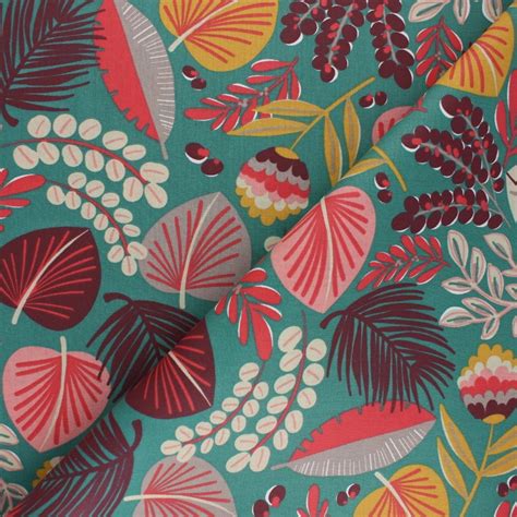 Tissu Coton Cretonne Enduit Kohpical Vert MPM
