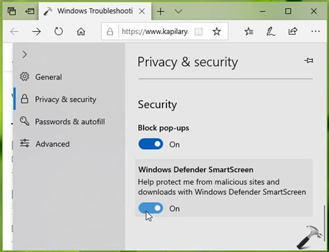How To Enable Disable Windows Defender SmartScreen In Microsoft Edge