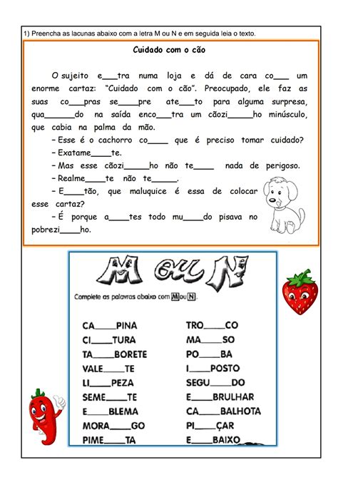 Atividades M Ou N Ano Braincp