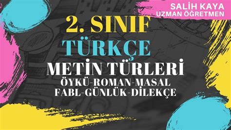 2 SINIF TÜRKÇE METİN TÜRLERİ METİNTÜRLERİ ÖYKÜ ROMAN MASAL GÜNLÜK