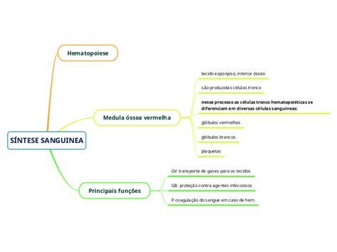 SÍNTESE SANGUINEA Mind Map