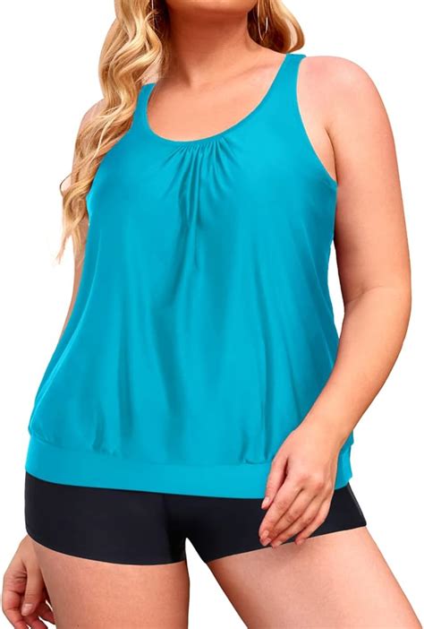 Amazon Yonique Plus Size Tankini Swimsuits For Women Blouson
