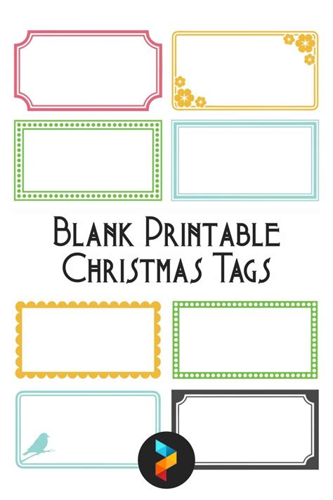 Customizable Blank Printable Christmas Tags