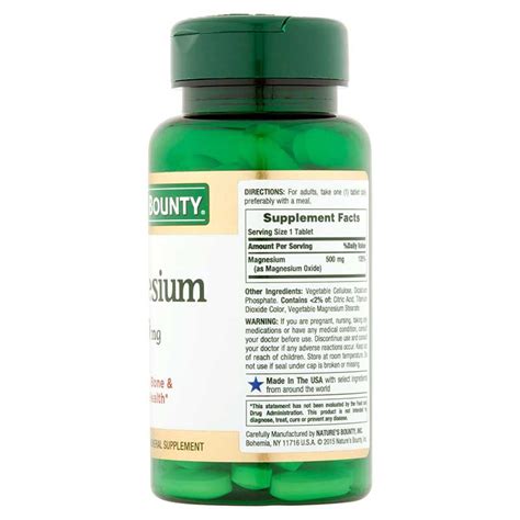 Magnesio Natures Bounty 500 Mg 100 Tabletas Almacen Do