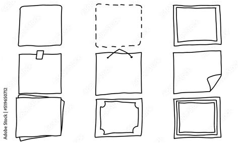 Draw Frame Box And Hand Drawn Sketch Border Square Handdrawn Boarder