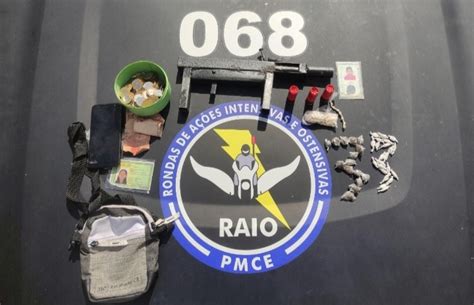 PMCE prende casal arma calibre 12 e drogas após ação do CPRAIO em