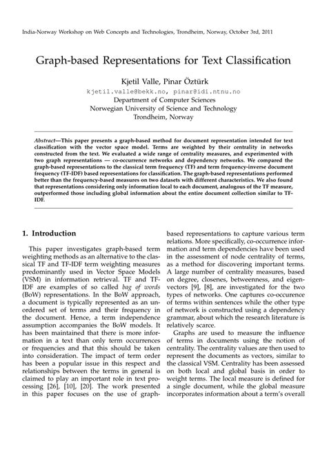 pdf graph based representations for text classification