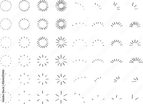 イラスト素材手書き シンプルなサンバーストスターバーストベクター太陽のシンボル เวกเตอรสตอก Adobe Stock