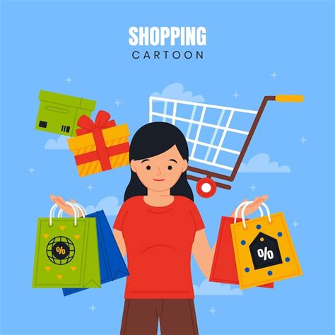 Ilustraci N De Dibujos Animados De Compras Dibujada A Mano Vector Gratis
