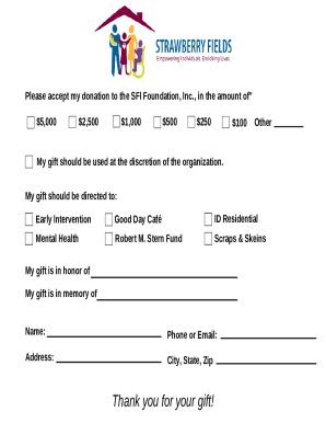 Fillable Online Please Accept My Donation To The SFI Foundation Inc