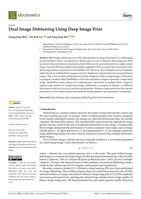 pdf dual image deblurring using deep image prior