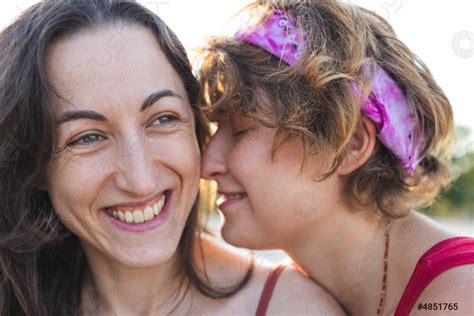 Lesbian Couple On The Beach Stock Photo 4851765 Crushpixel