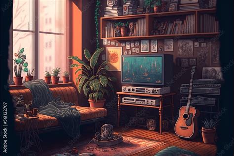 Lofi Living Room Beautiful Chill Atmospheric Wallpaper Background