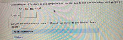 solved rewrite the pair of functions as one composite